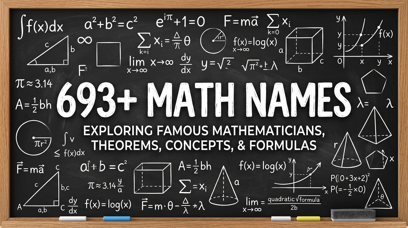 693+ Math Names (Creative, Funny, Cool & Clever Ideas)