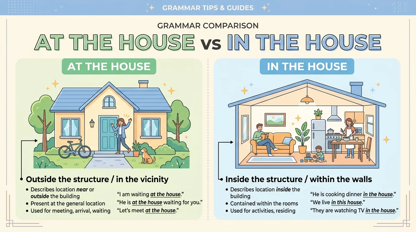 At the House or In the House: Which One Is Correct and When to Use Each